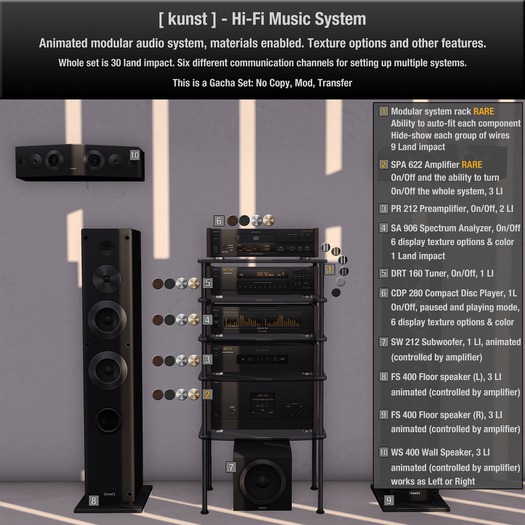 Second Life Marketplace - .07 [ kunst ] - SW 212 Subwoofer original ...