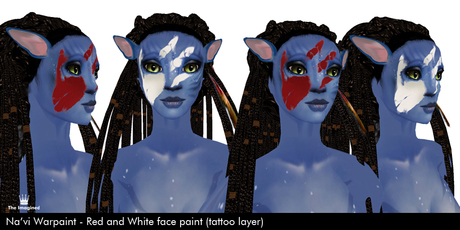 Second Life Marketplace - Na'vi Handprint Paint (Red and White)