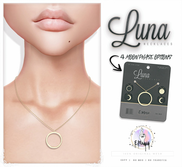 Second Life Marketplace - e.marie // Luna Necklace - 14K Gold