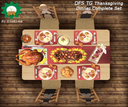 Second Life Marketplace - DFS TG Thanksgiving Dinner Complete Set Rare