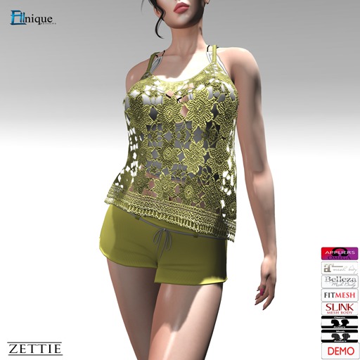 Second Life Marketplace - **ED**Zettie Yellow top/shorts BSM