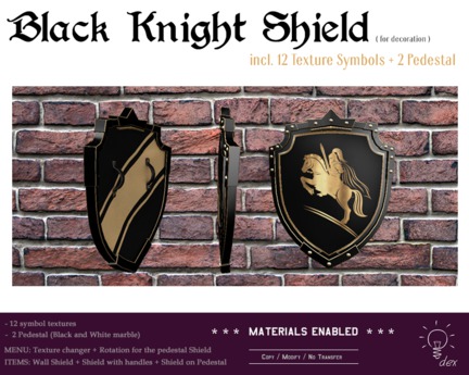 Second Life Marketplace - idex - Black Knights Shield