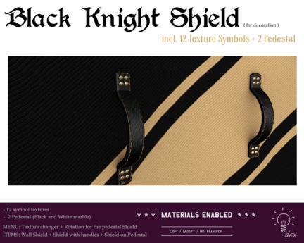 Second Life Marketplace - idex - Black Knights Shield