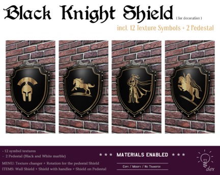 Second Life Marketplace - idex - Black Knights Shield