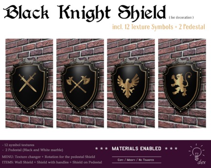 Second Life Marketplace - idex - Black Knights Shield