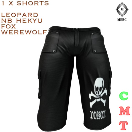 Second Life Marketplace - MERC - SHORTS - BLACK POISON - FURRY LEOPARD ...