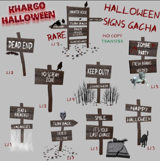 Second Life Marketplace - khargo halloween sign - no scream zone - boxed