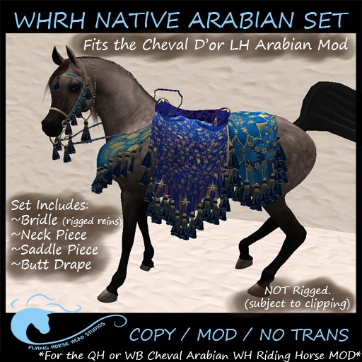 Second Life Marketplace - WH Riding Horse Native Arabian Set (Cheval)