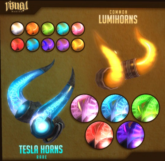 Second Life Marketplace - Visual Magick - Pink Tesla Horns RARE