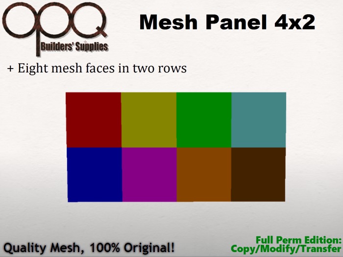 Second Life Marketplace - OPQ Mesh Panel 4x2