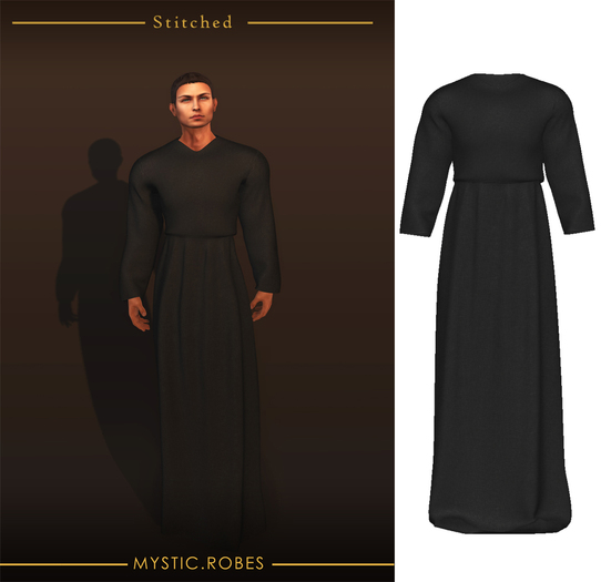 Second Life Marketplace - (Stitched) Mystic Robes - Plain Black