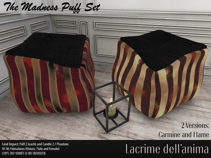 Second Life Marketplace - The Madness Puff - Carmine & Flame