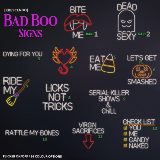 Second Life Marketplace - [Kres] Bad Boo Signs - 3