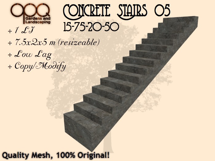 Second Life Marketplace - Simple Outdoors stairs with 15 steps - OPQ ...