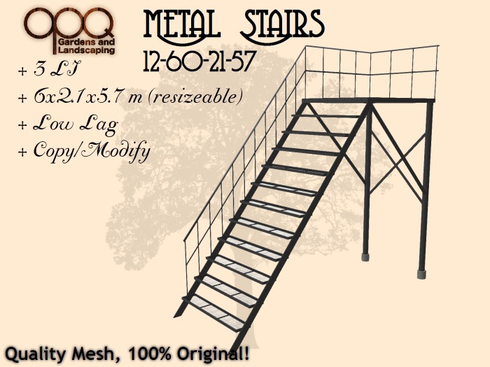 Second Life Marketplace - Metal stairs with 11 steps, landing and ...