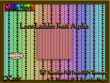 Second Life Marketplace - Lace Ladder Knit Alpha Textures