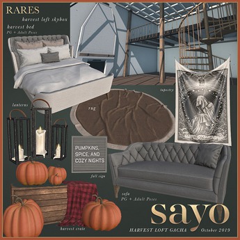 Second Life Marketplace - SAYO - Harvest Loft Gacha - Sofa - COMMON