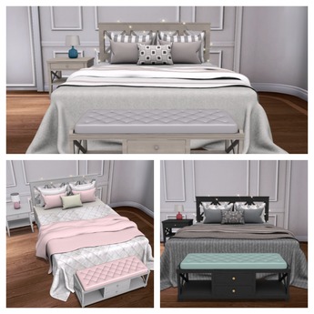 Second Life Marketplace - GW 3P Lattice Bed Set (PG)