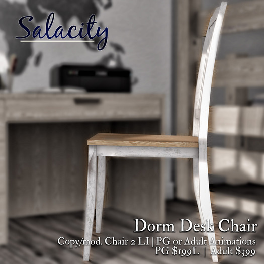 Second Life Marketplace - Salacity - Dorm Room Desk Chair - PG