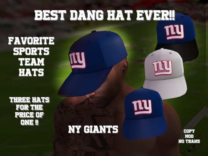Second Life Marketplace - Best Dang Hat Ever!! (NY Giants)