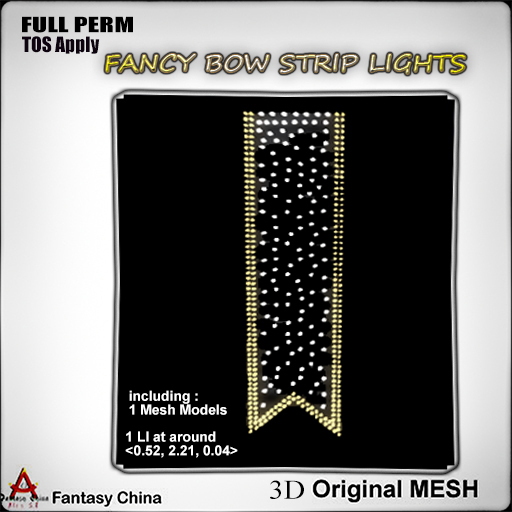 Second Life Marketplace - Full Perm Fancy bow strip Lights