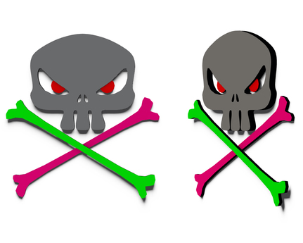 Second Life Marketplace - Morf's Mesh 2 Sided Skull N Bones - Full Perm