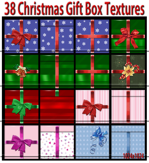 Second Life Marketplace - 38 CHRISTMAS GIFT BOX TEXTURES - 1024X1024