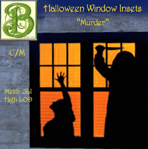 Second Life Marketplace - Halloween Window Insets - Murder