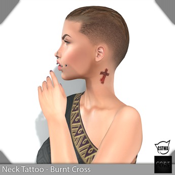 Second Life Marketplace - ::: Core ::: Neck Tattoo - Burnt Cross
