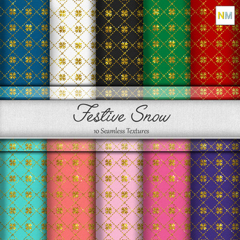 Second Life Marketplace - Festive Snow 10 Seamless Fabric Textures NM