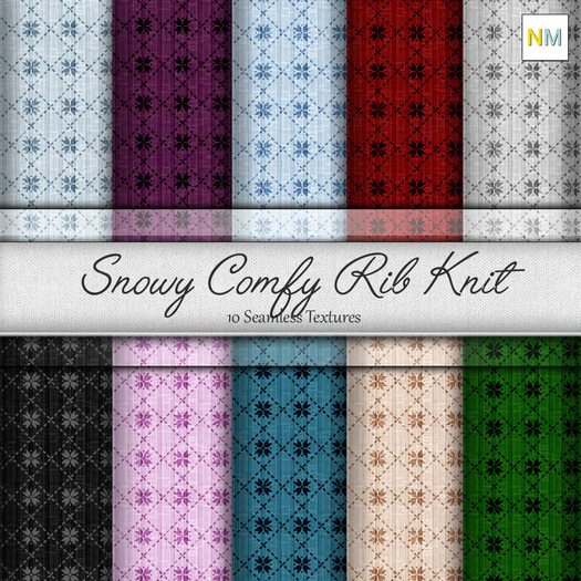 Second Life Marketplace - Snowy Comfy Rib Knit 10 Seamless Fabric ...