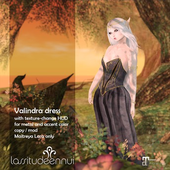 Second Life Marketplace - lassitude & ennui Valindra dress - black