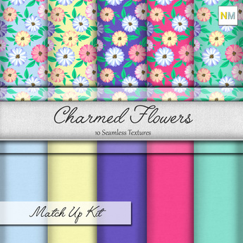 Second Life Marketplace - Charmed Flowers Matchup Kit 10 Seamless ...