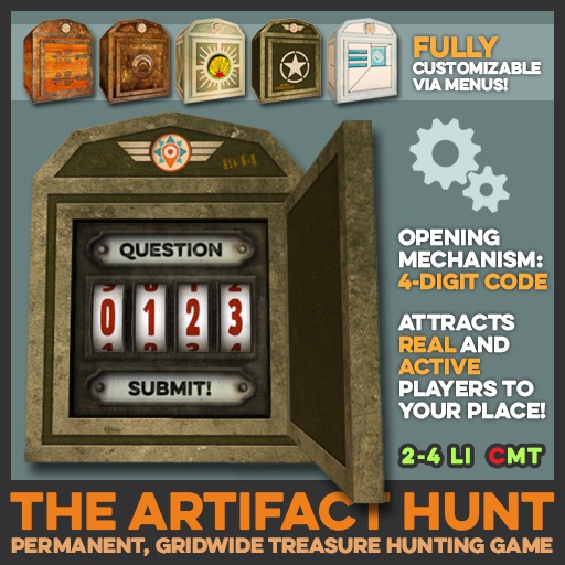 Second Life Marketplace - [OO][BOX] The Artifact Hunt - 4-digit code