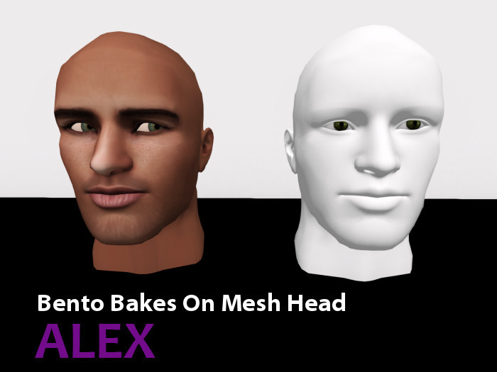 Second Life Marketplace - Bento Bakes On Mesh Head Alex