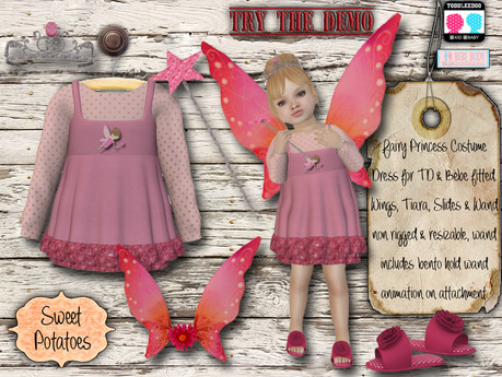Second Life Marketplace - Fairy Princess Costume for TD & Bebe