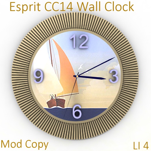 Second Life Marketplace - Esprit CC14 Wall Clock - Yacht