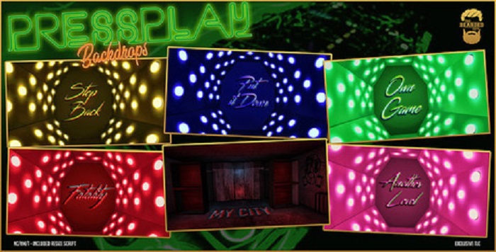 Second Life Marketplace - Fatality - Press Play Backdrops - The Bearded Guy