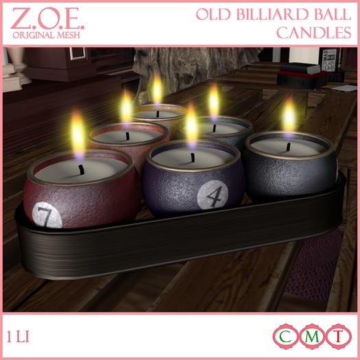 Second Life Marketplace - Z.O.E. Old Billiard Ball Candles