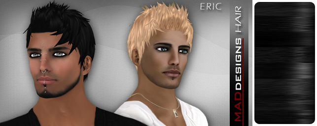 Second Life Marketplace - MADesigns HAIR ~ ERIC ~ Black