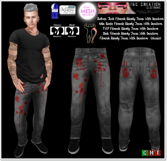 Second Life Marketplace - T&C ::: Bloody Jeans ::: Fitmesh/TMP/Slink ...