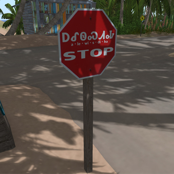 Second Life Marketplace - Cherokee Stop Sign (Set) - 100% Mesh, 15 Versions