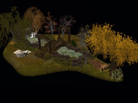 Second Life Marketplace - GD MESH SCENE AUTUMN WATERFALL RIVER
