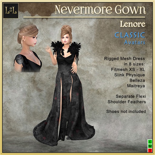 Second Life Marketplace - L2L Nevermore Gown, Lenore