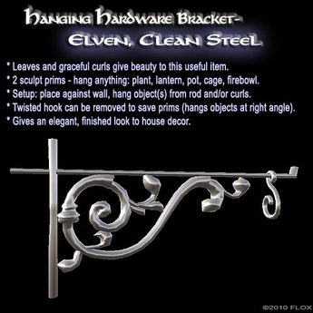 Second Life Marketplace - Hanging Hardware Bracket - Elven, Clean Steel ...