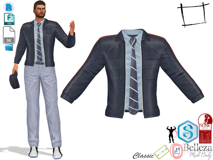 Second Life Marketplace - Dae Obj FBX Mail Man Delivery Guy Jacket With ...