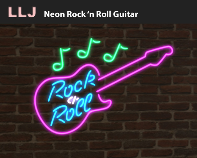Second Life Marketplace - LLJ Neon Rock 'n Roll Guitar