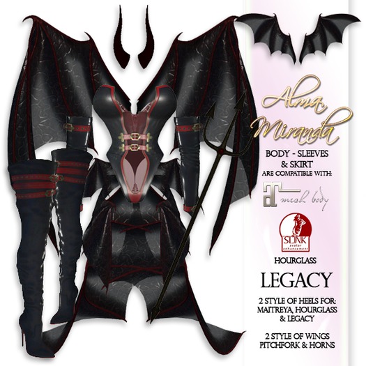 Second Life Marketplace - .: AlmaMiranda :. Demonica Costume