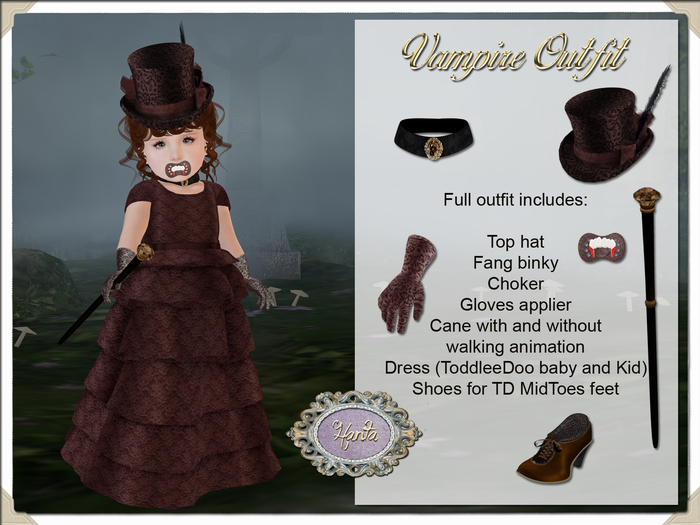 Second Life Marketplace - Hanta - Vampire Outfit - Brown