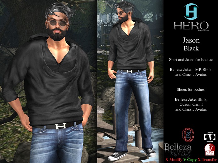Second Life Marketplace - HERO - Jason Outfit Black